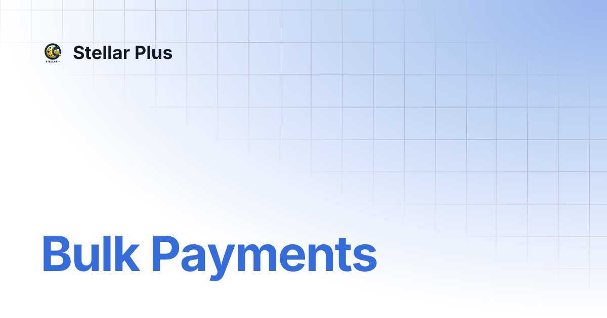 Bulk Payments | Stellar Plus